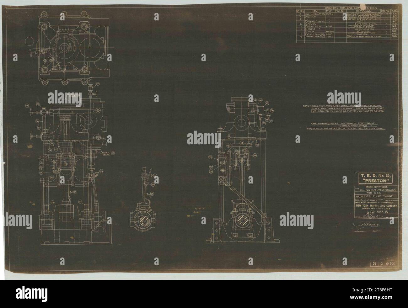 USS Preston (DD-19)- Oiling and Indicator Gear for 8'' x 8'' Main Circ ...