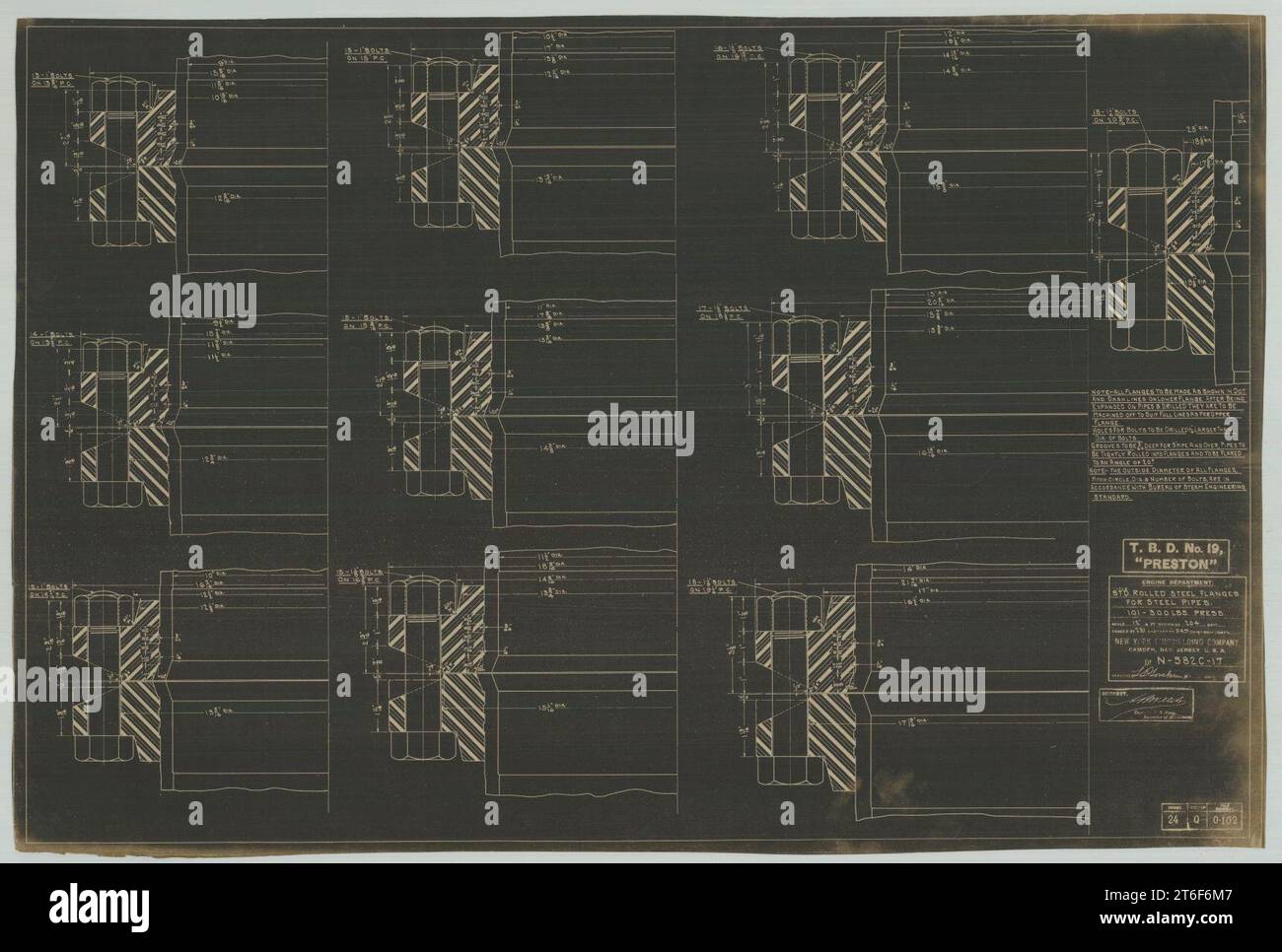 USS Preston (DD-19)- Std. Rolled Steel Flanges for Steel Pipes. 101-300 ...