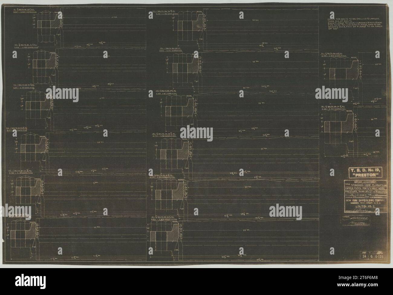 USS Preston (DD-19)- Standard Comp. Flanges for Copper Pipes. for U.S ...