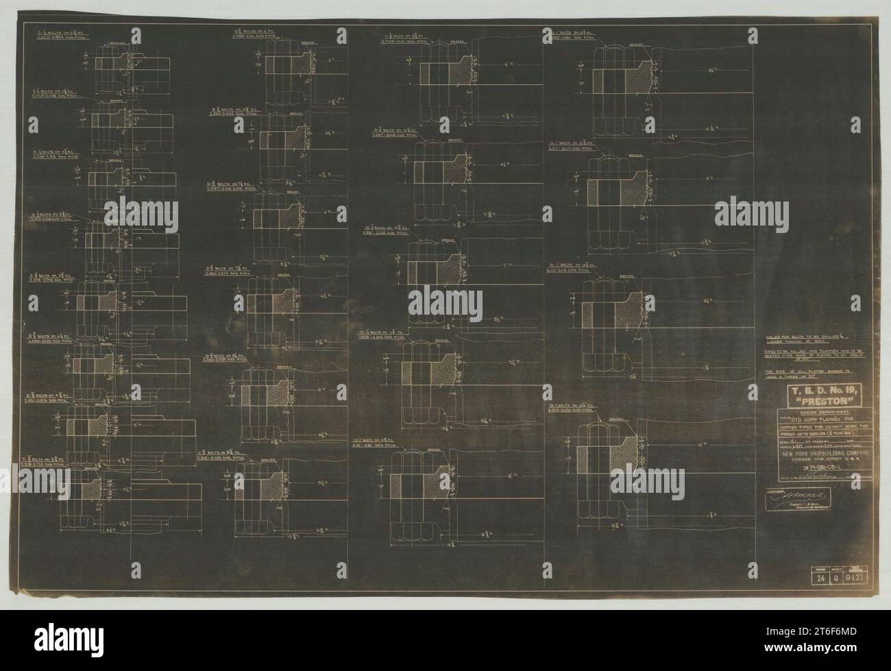 USS Preston (DD-19)- St'd. Comp. Flanges for Copper Pipes for U.S. Navy ...