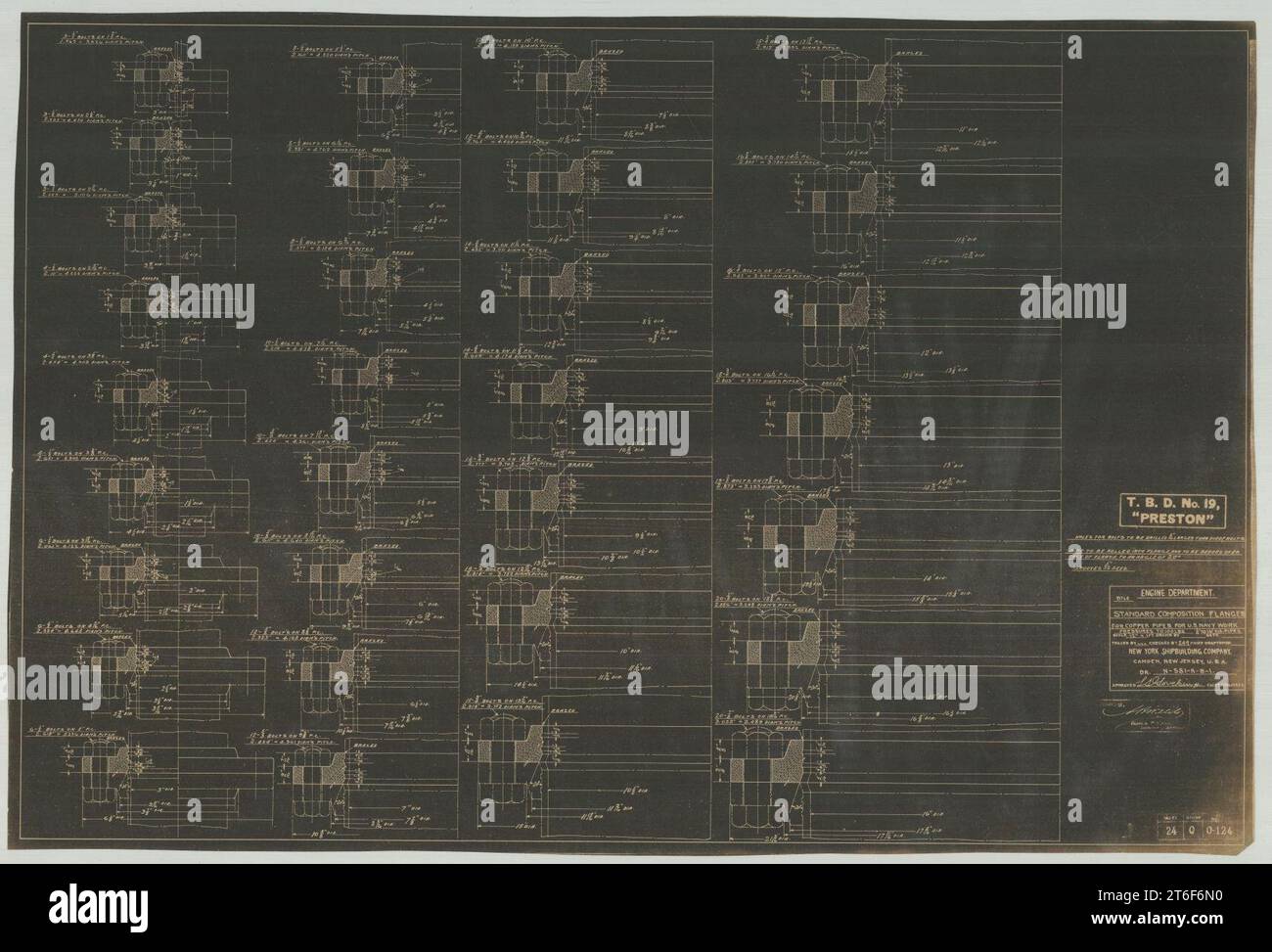 USS Preston (DD-19)- Standard Composition Flanges for Copper Pipes. For ...