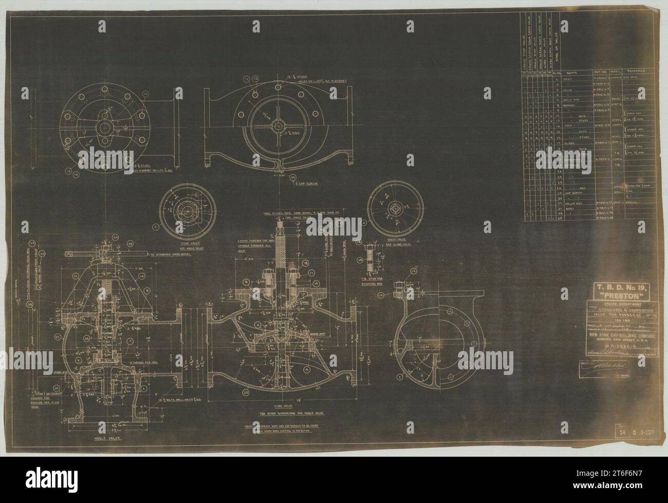 USS Preston (DD-19)- Standard 6'' Composition Valve for Pressure up to ...