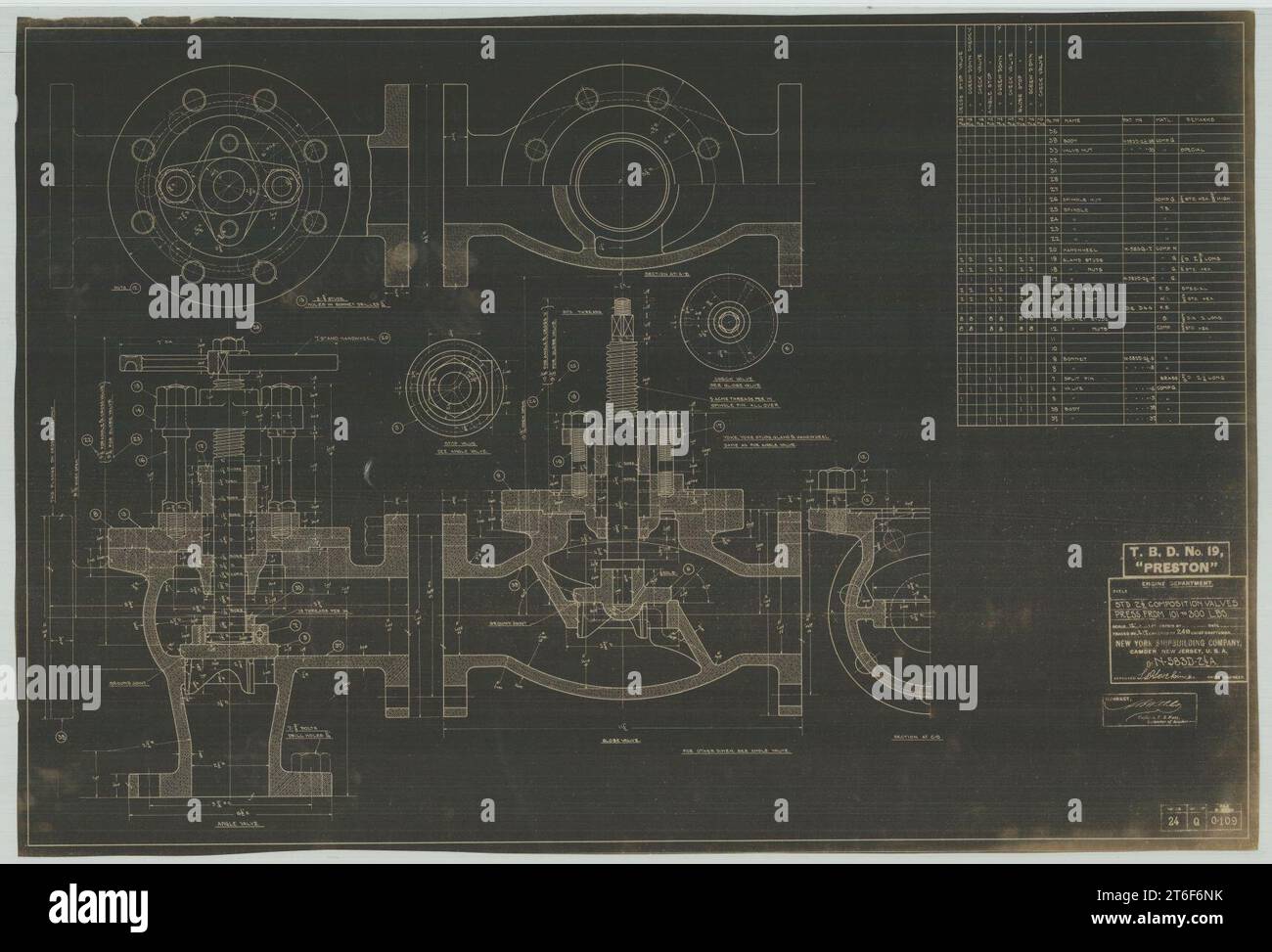 USS Preston (DD-19)- St'd 2 1-2'' Composition Valves Press. from 101 to ...