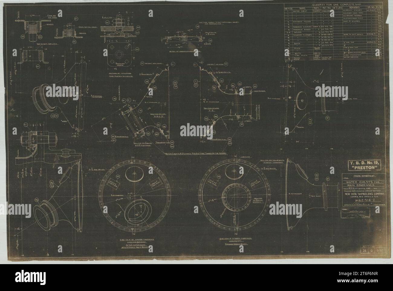 USS Preston (DD-19)- Water Chests for Main Condenser Stock Photo - Alamy