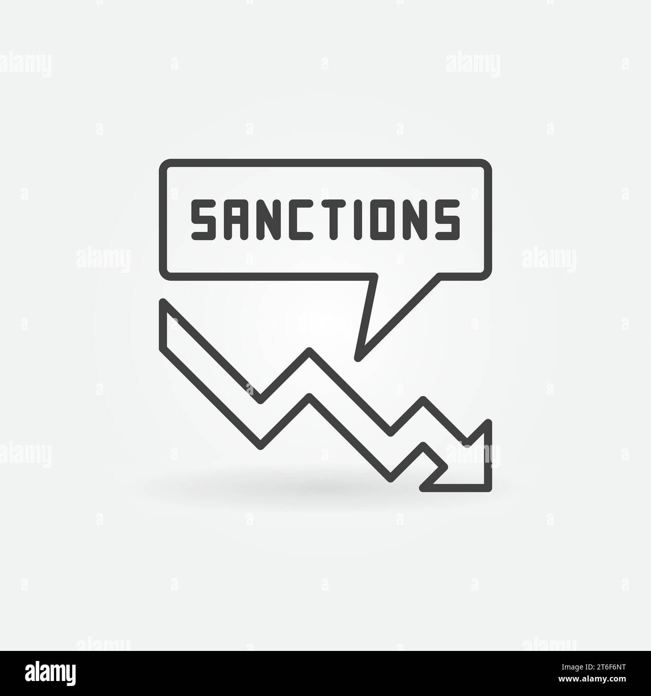 Economic Sanctions vector concept linear icon or symbol Stock Vector ...