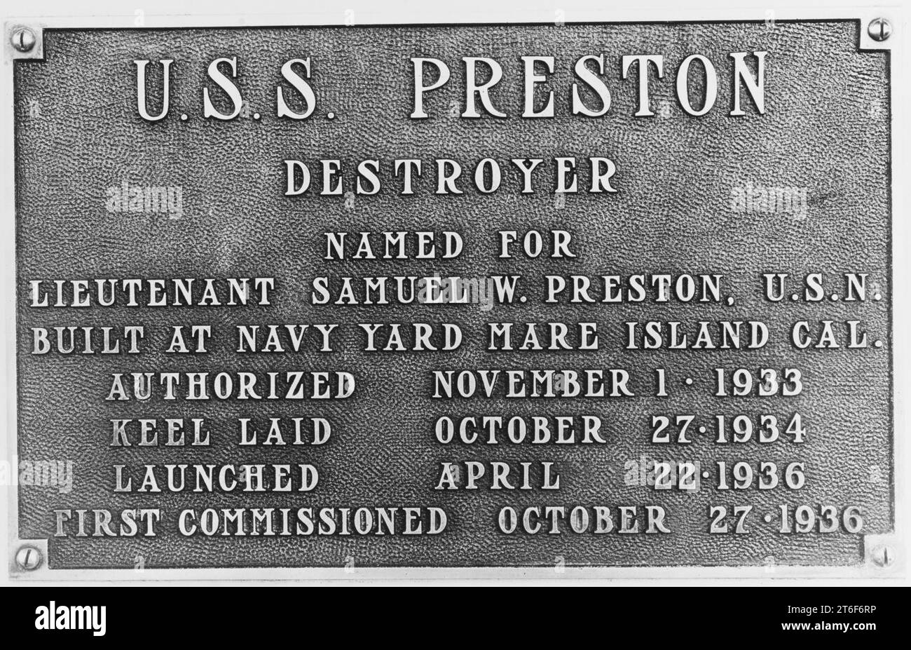 USS Preston (DD-379) - 19 Stock Photo - Alamy