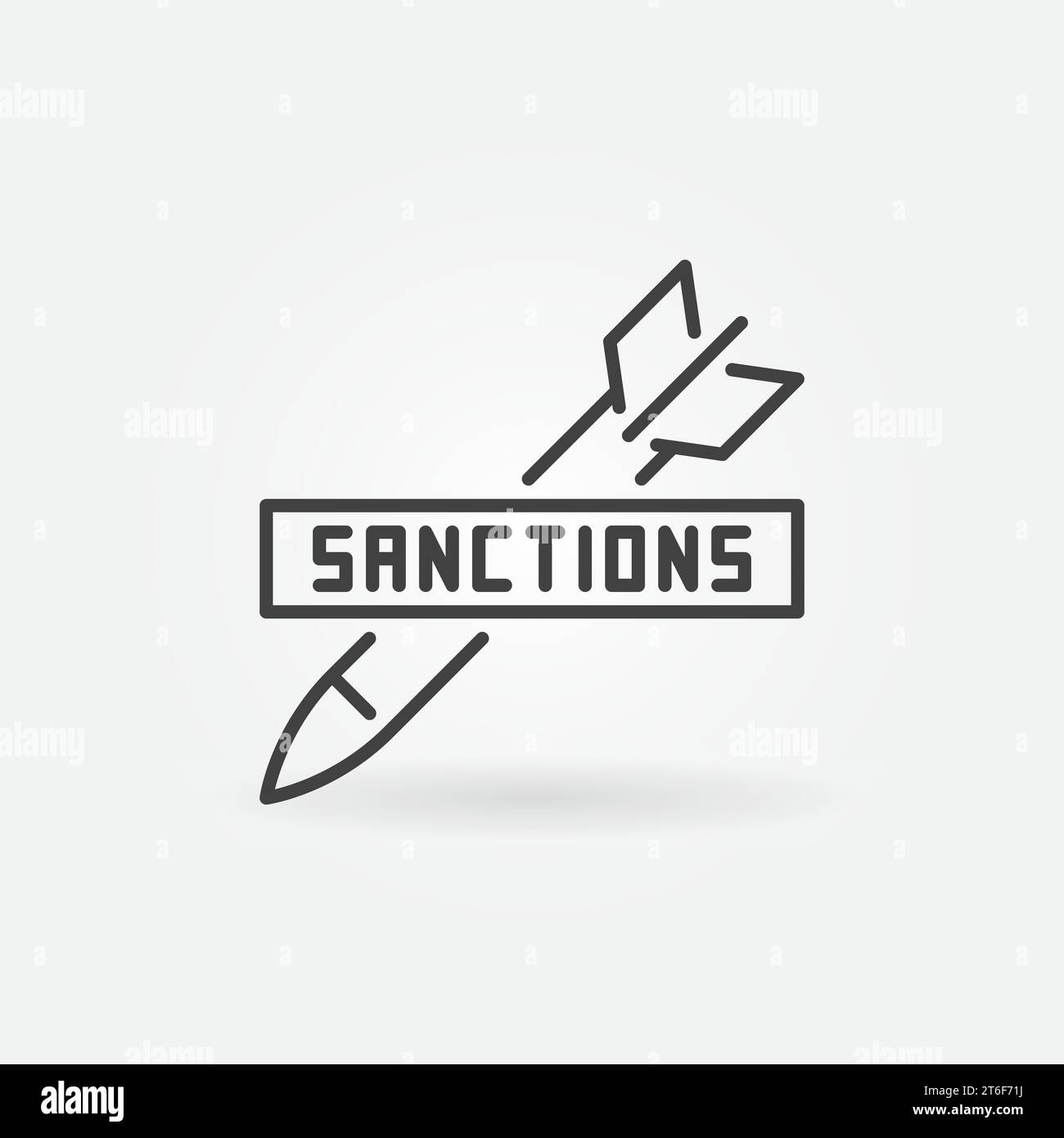 Military Sanctions vector concept thin line icon or symbol Stock Vector ...