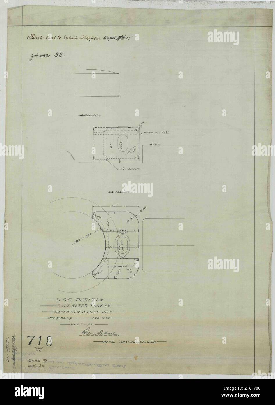 USS Puritan (BM-1)- Salt Water Tank on Superstructure Deck Stock Photo ...