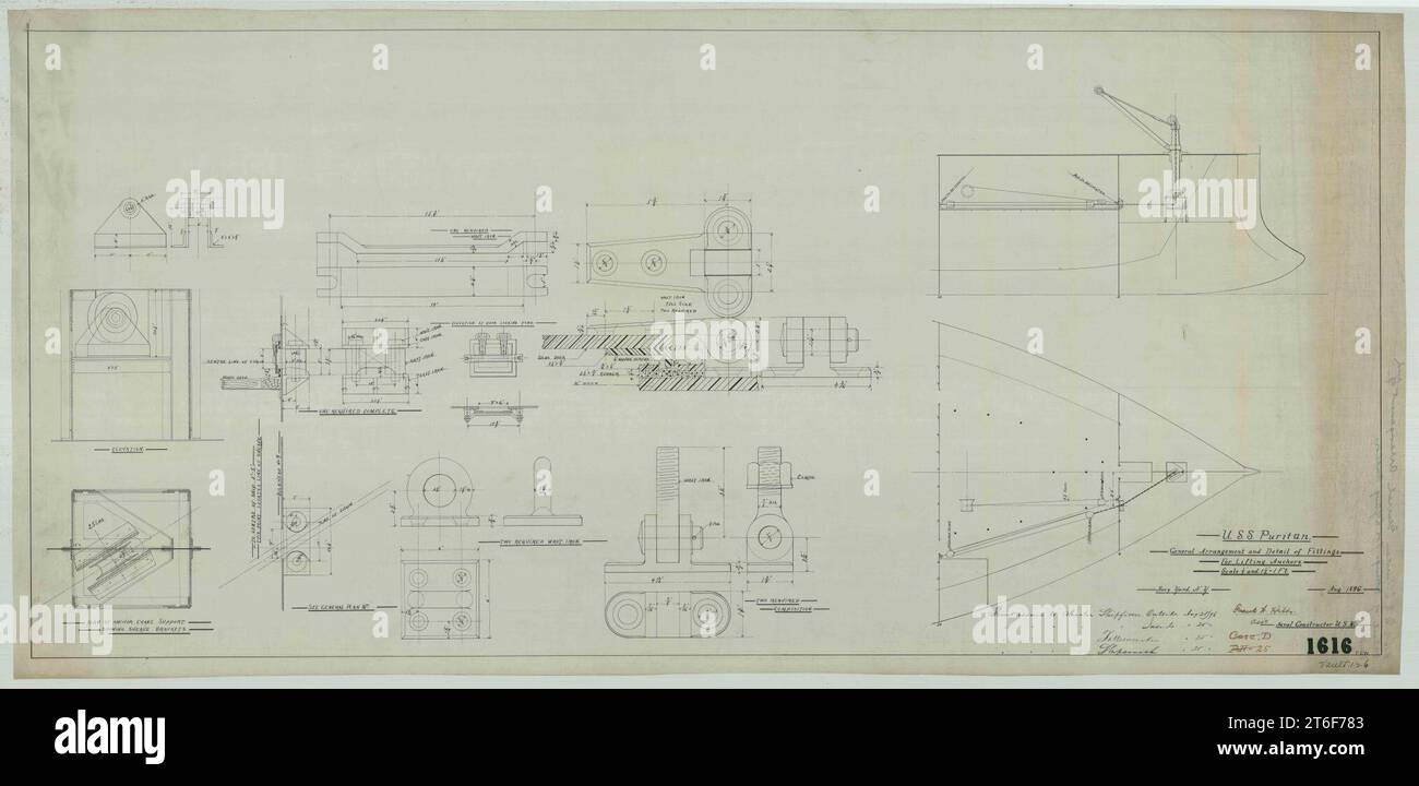 USS Puritan (BM-1)- General Arrangement and Detail of Fittings For ...