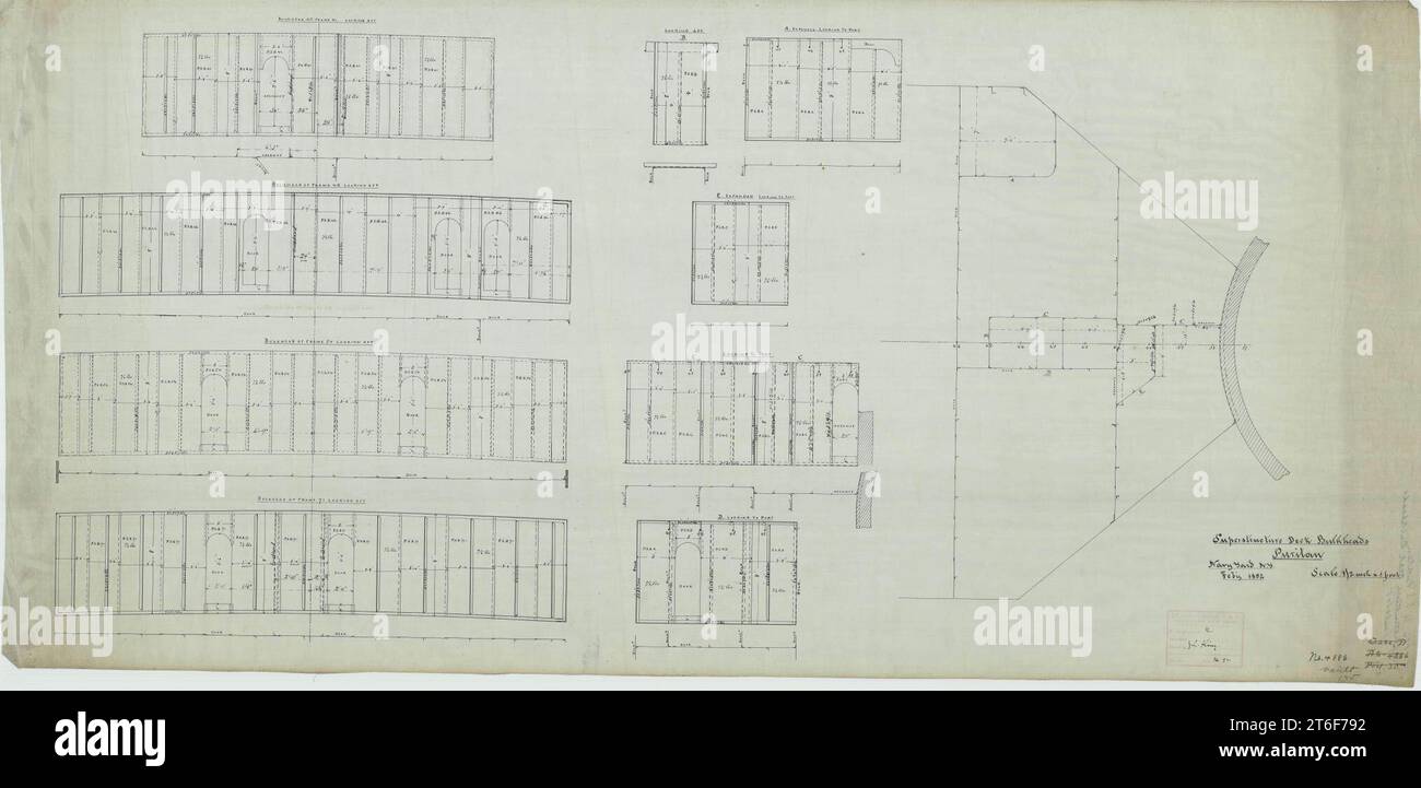 USS Puritan (BM-1)- Superstructure Deck Bulkheads Stock Photo - Alamy