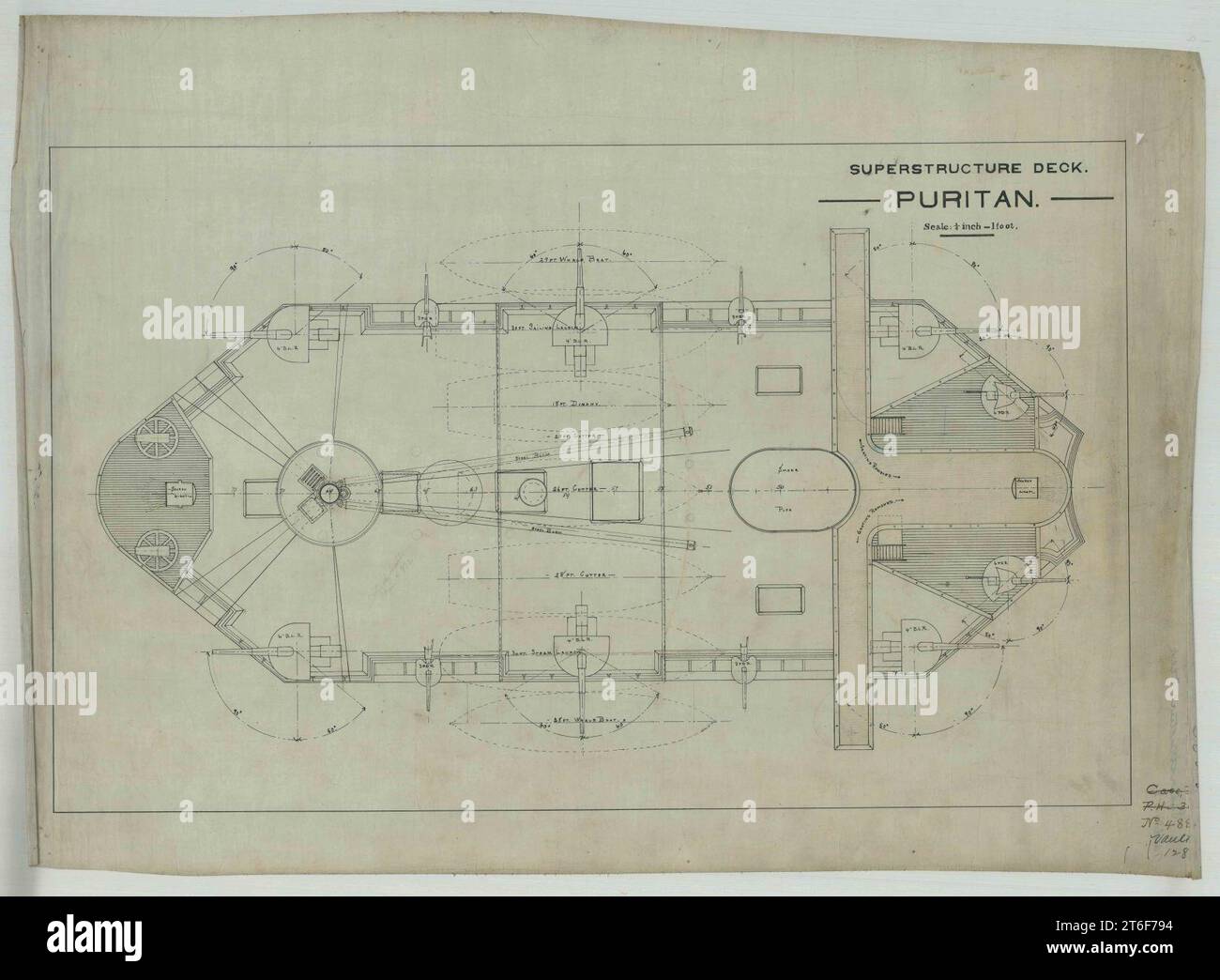 USS Puritan (BM-1)- Superstructure Deck Stock Photo - Alamy