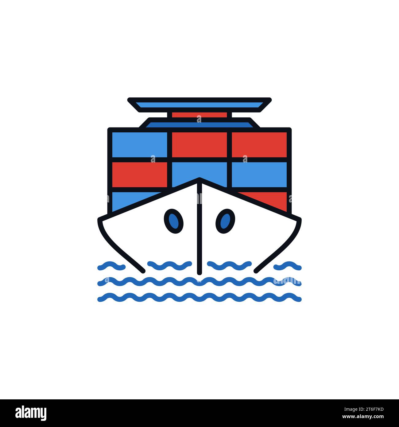 Ship with Containers vector International Cargo concept colored icon or ...