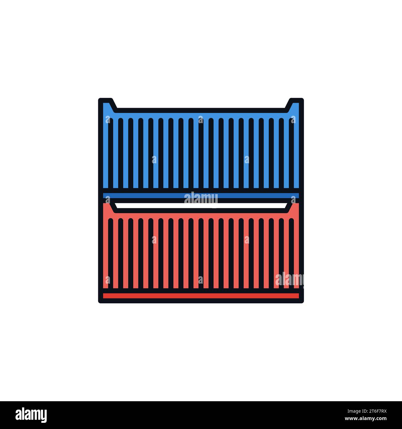 Two Shipping Containers vector Intermodal Cargo concept modern icon or design element Stock ...