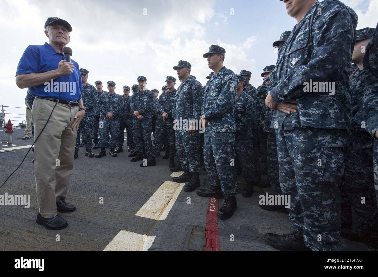USS Ramage SECNAV visit 131115 Stock Photo - Alamy
