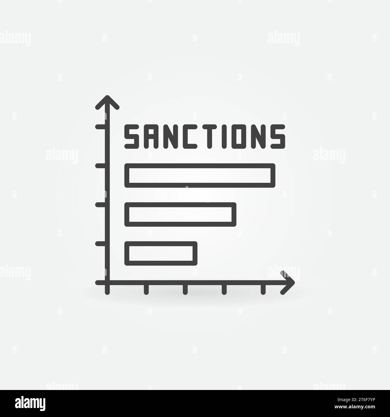 Sanctions Chart vector concept linear icon or symbol Stock Vector Image ...