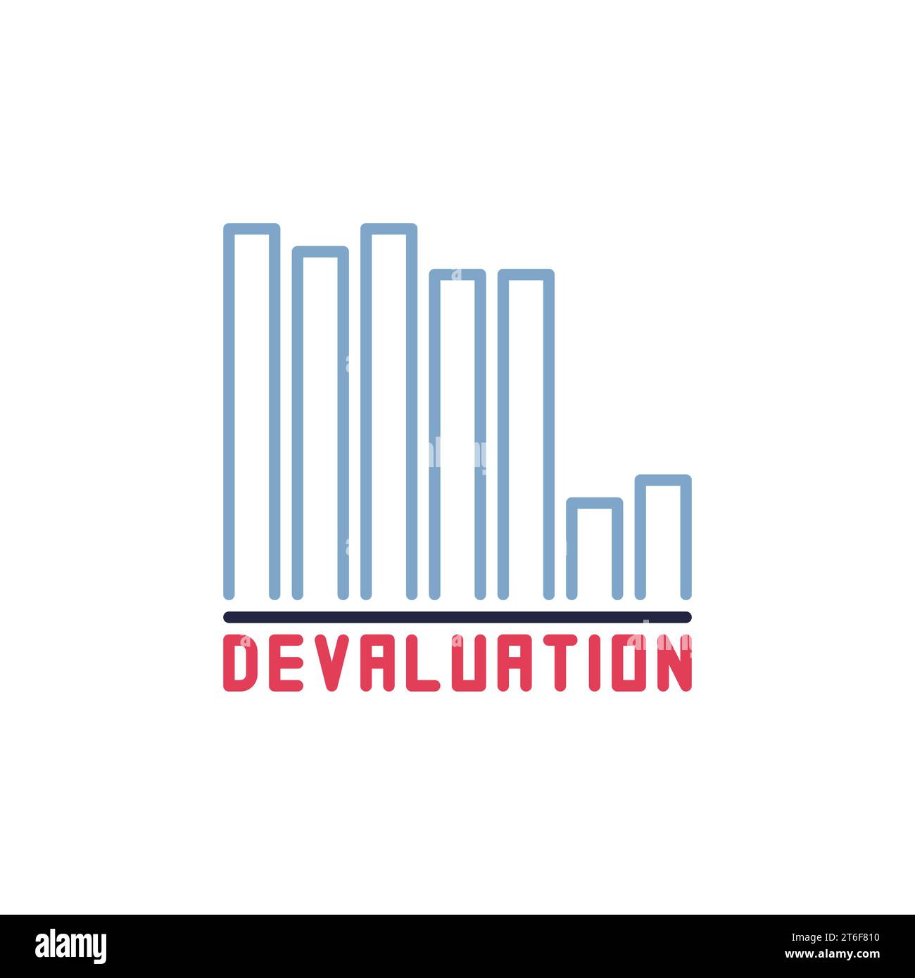 Currency Value Lowering Bar Chart Vector Devaluation Concept Colored Icon Or Design Element