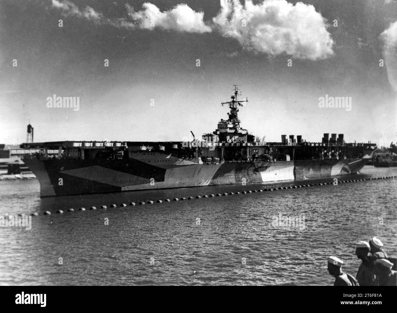 USS Ranger (CV-4) at Pearl Harbor, in 1944 (NNAM.1996.488.013.029 Stock ...