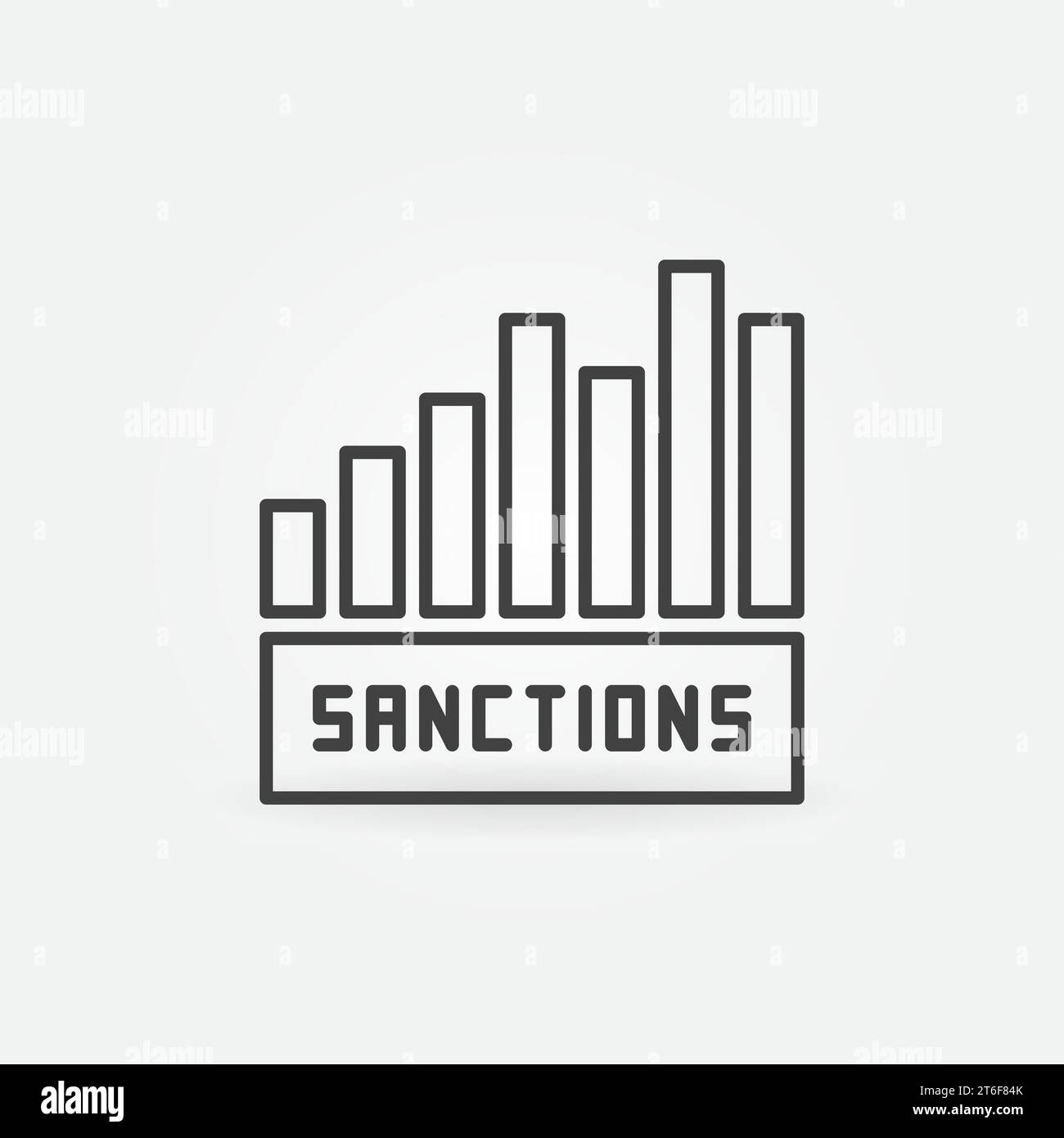 Financial and Commercial Sanctions vector concept outline icon or ...