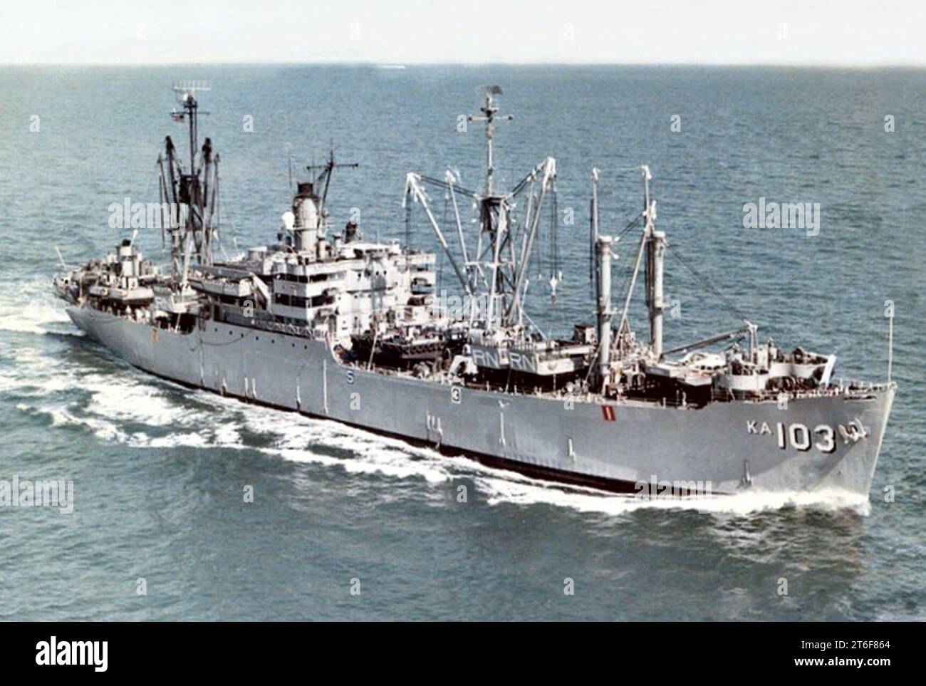 USS Rankin (AKA-103) underway at sea, circa in the 1960s Stock Photo ...