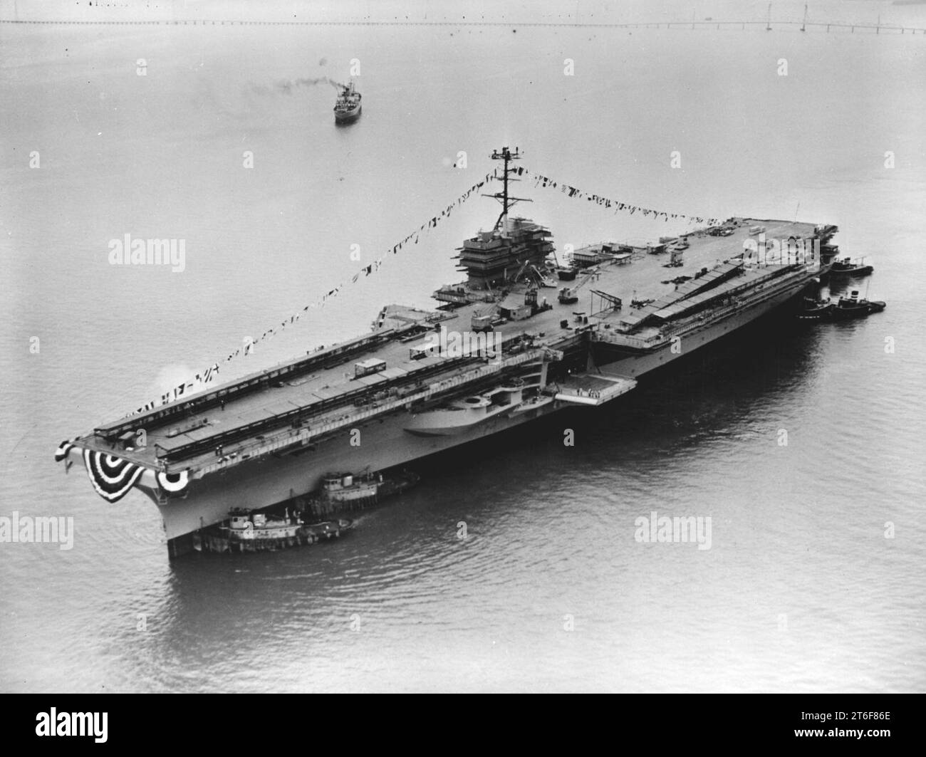 USS Ranger (CVA-61) after launch in 1956 Stock Photo - Alamy