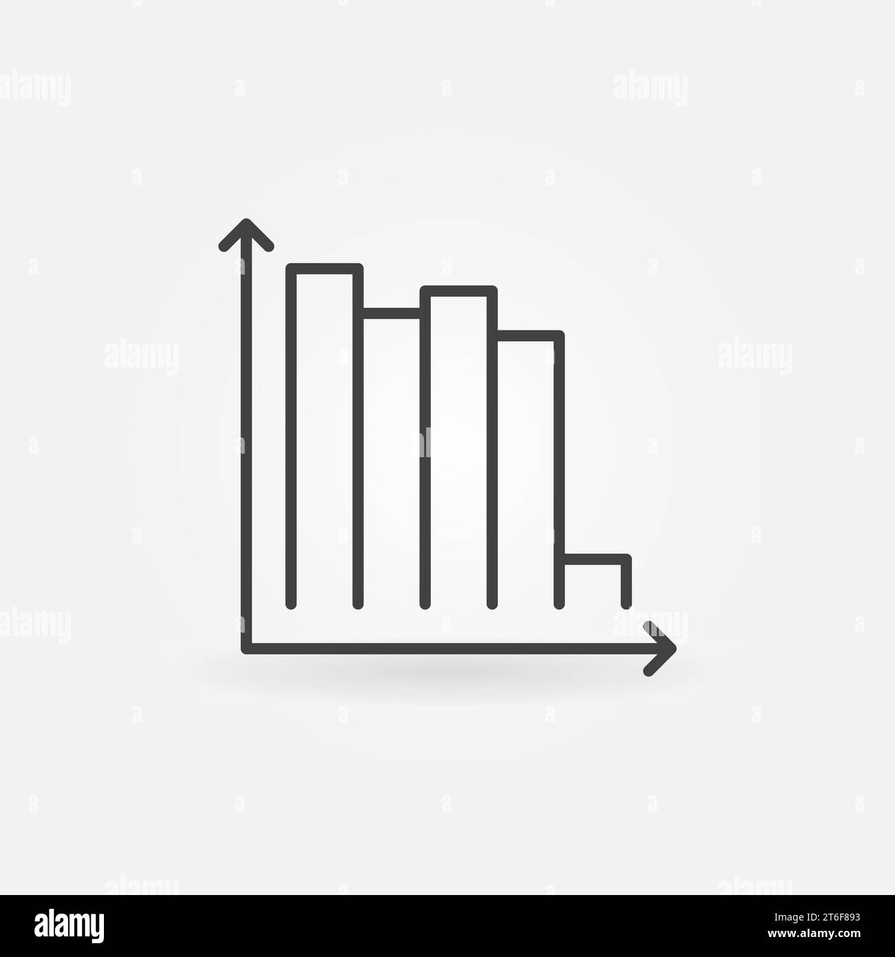 Declining Bar Graph Vector Devaluation Concept Icon Or Sign In Thin Line Style Stock Vector