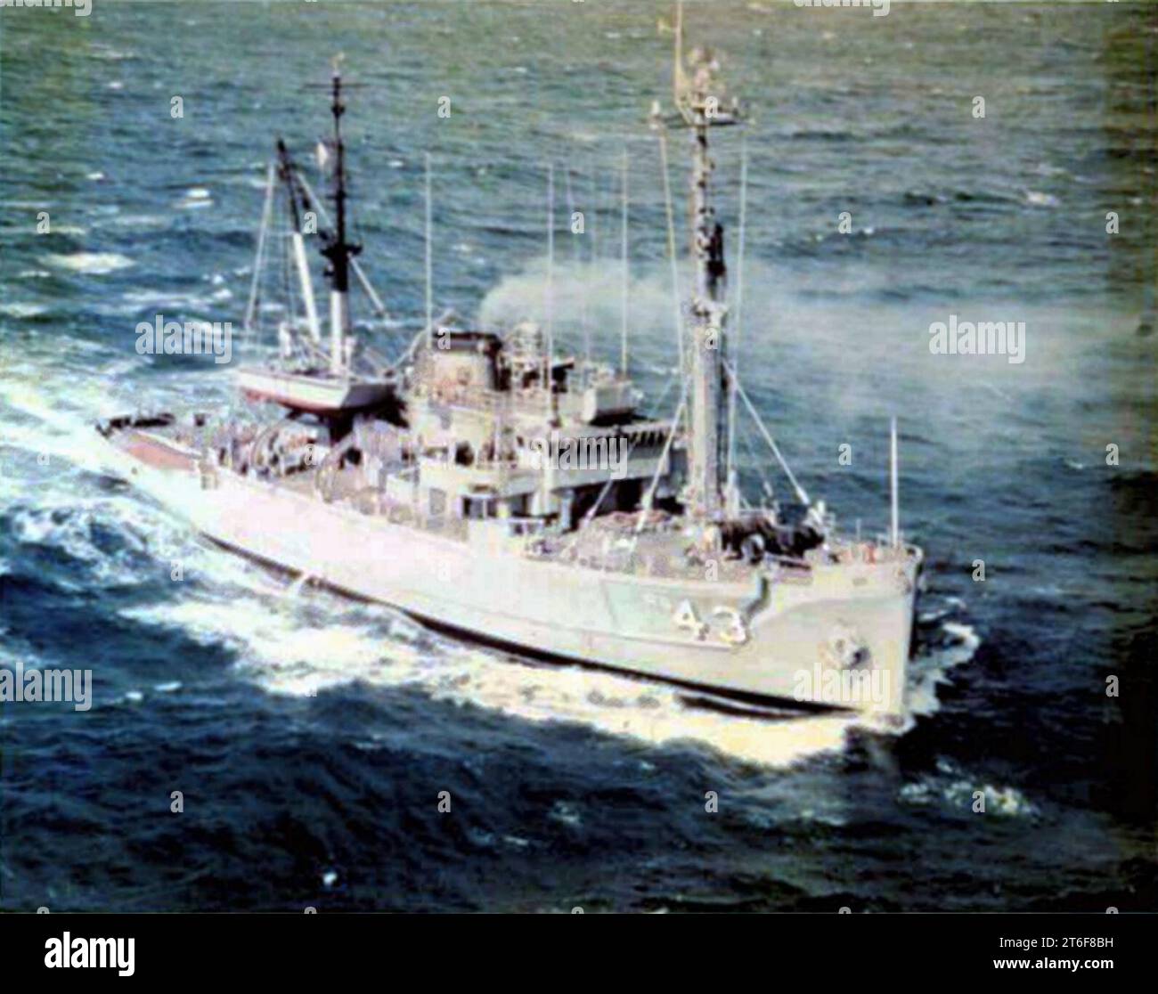 USS Recovery (ARS-43) underway in the Atlantic Ocean on 5 November 1969 ...