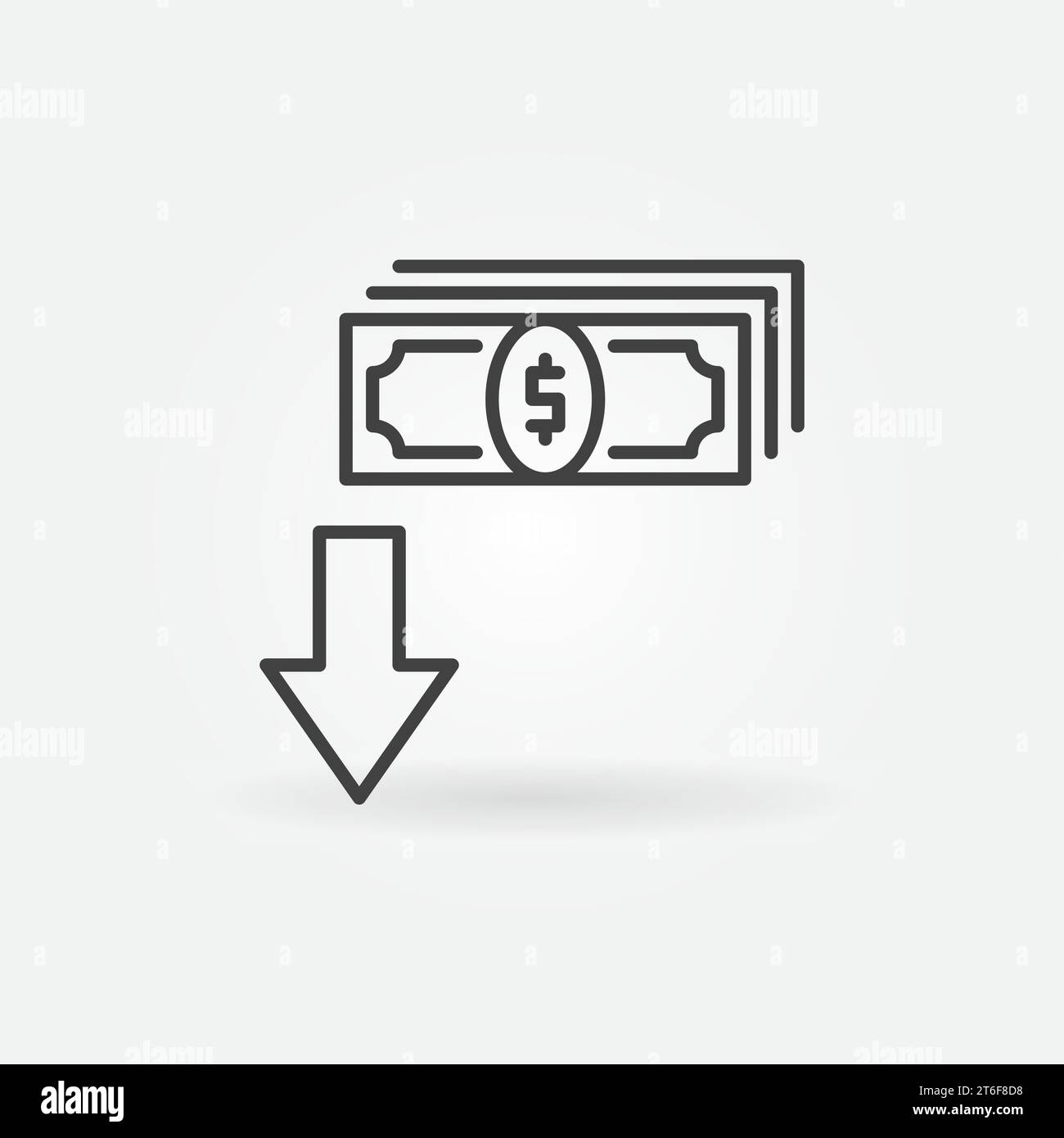 Cash Devaluation Vector Currency Value Lowering Concept Linear Icon Stock Vector Image And Art Alamy