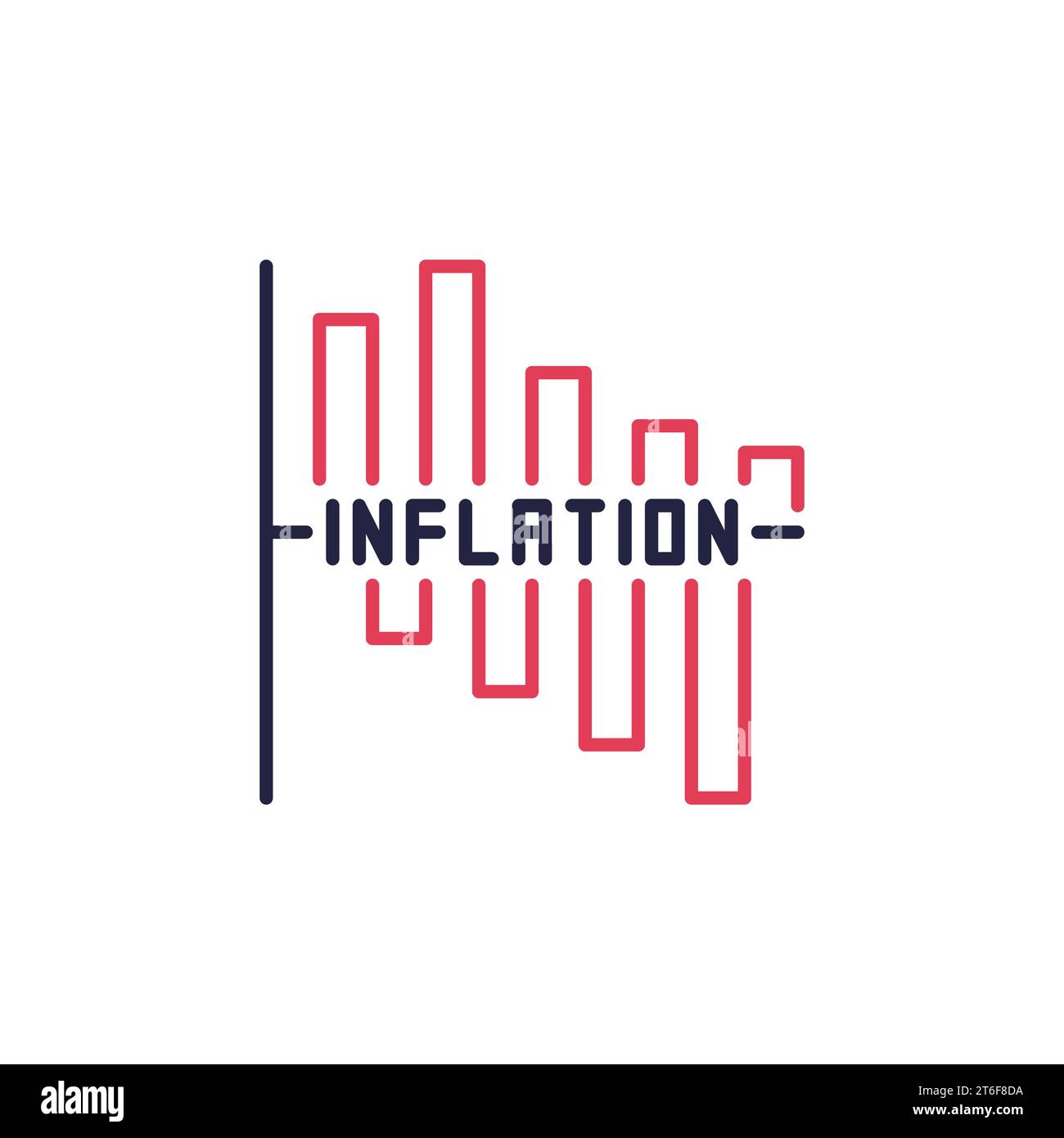 Inflation Falling Chart vector concept colored minimal icon or design ...