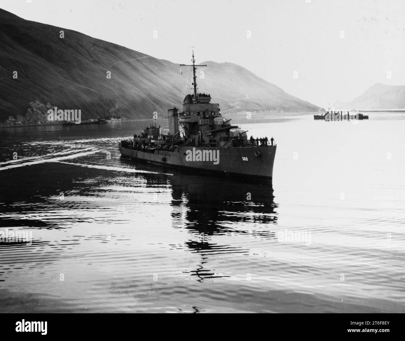 USS Reid (DD-369) at Dutch Harbor, Alaska, on 6 September 1942 Stock ...