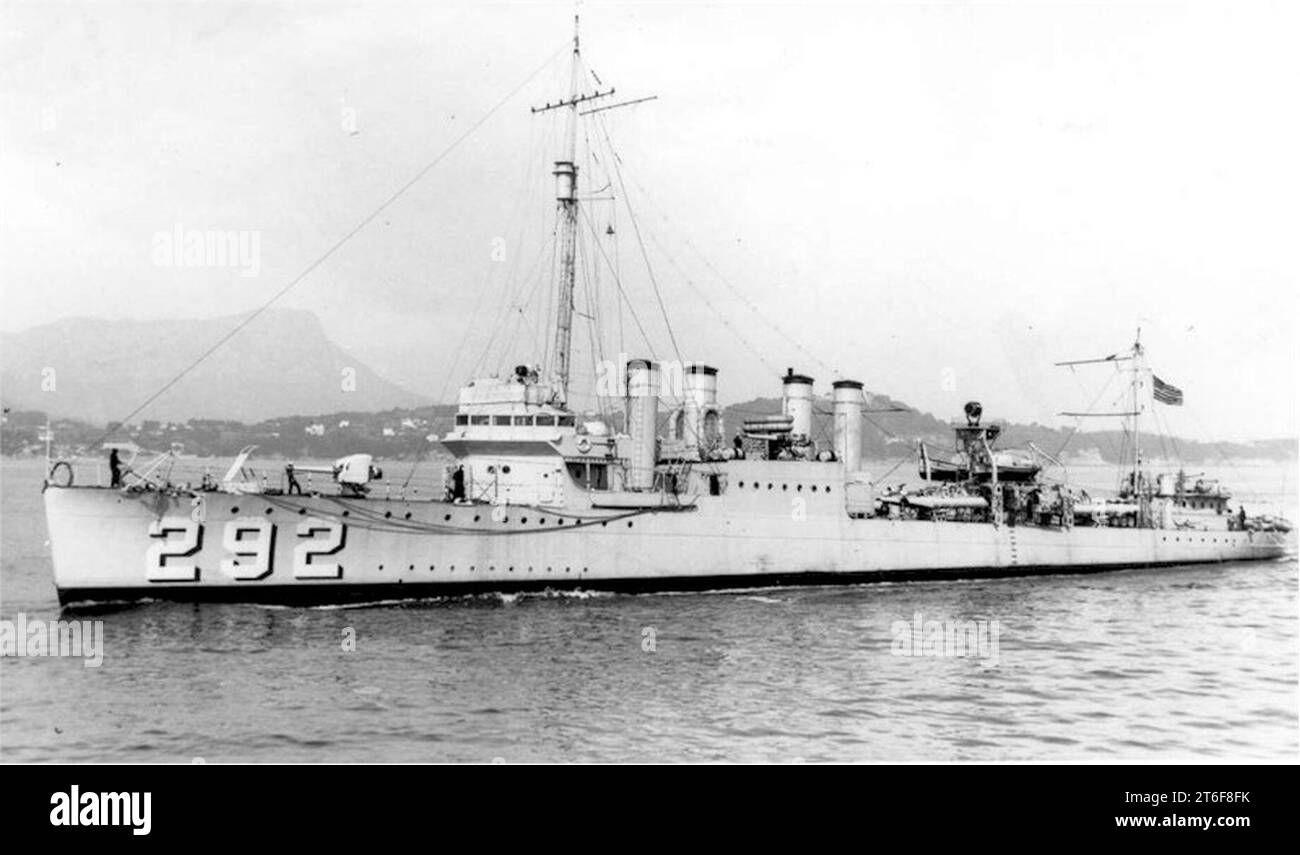 USS Reid (DD-292) in the western Mediterranean, circa in 1926 Stock ...