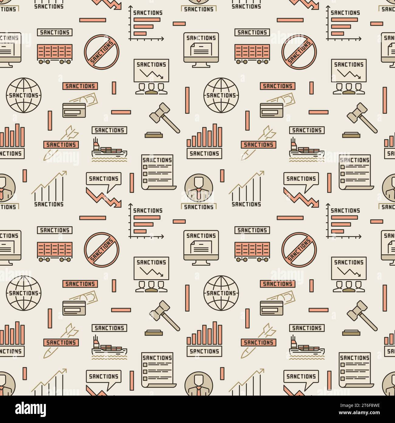 Sanctions vector Economic Crisis concept creative seamless pattern or ...