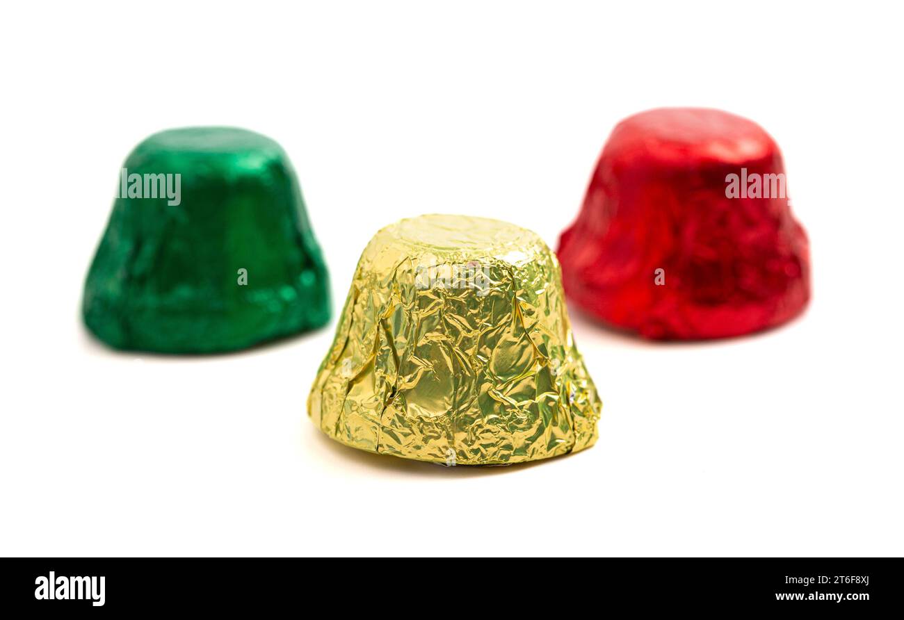 Bell Shaped Chocolate Candy Isolated on White Background Stock Photo ...