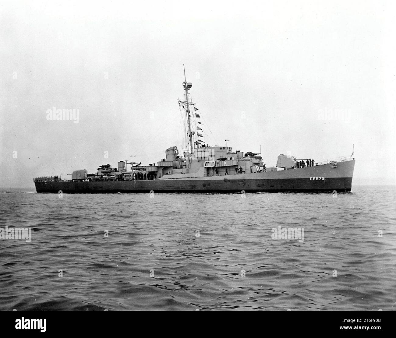 USS Riley (DE-579) underway off Boston, Massacusetts (USA), on 17 March ...