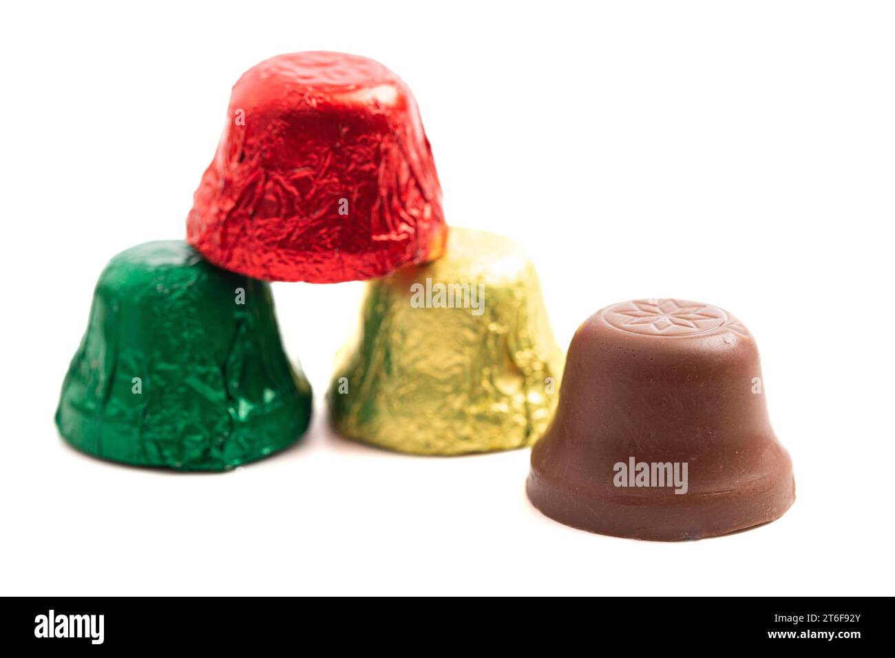 An Unwrapped Bell Shaped Chocolate Candy Isolated on White Background ...