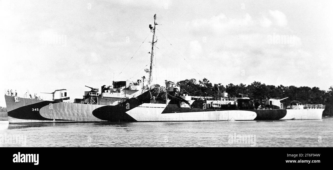 USS Robert Brazier (DE-345) underway on 2 June 1944 (BS 70303 Stock ...