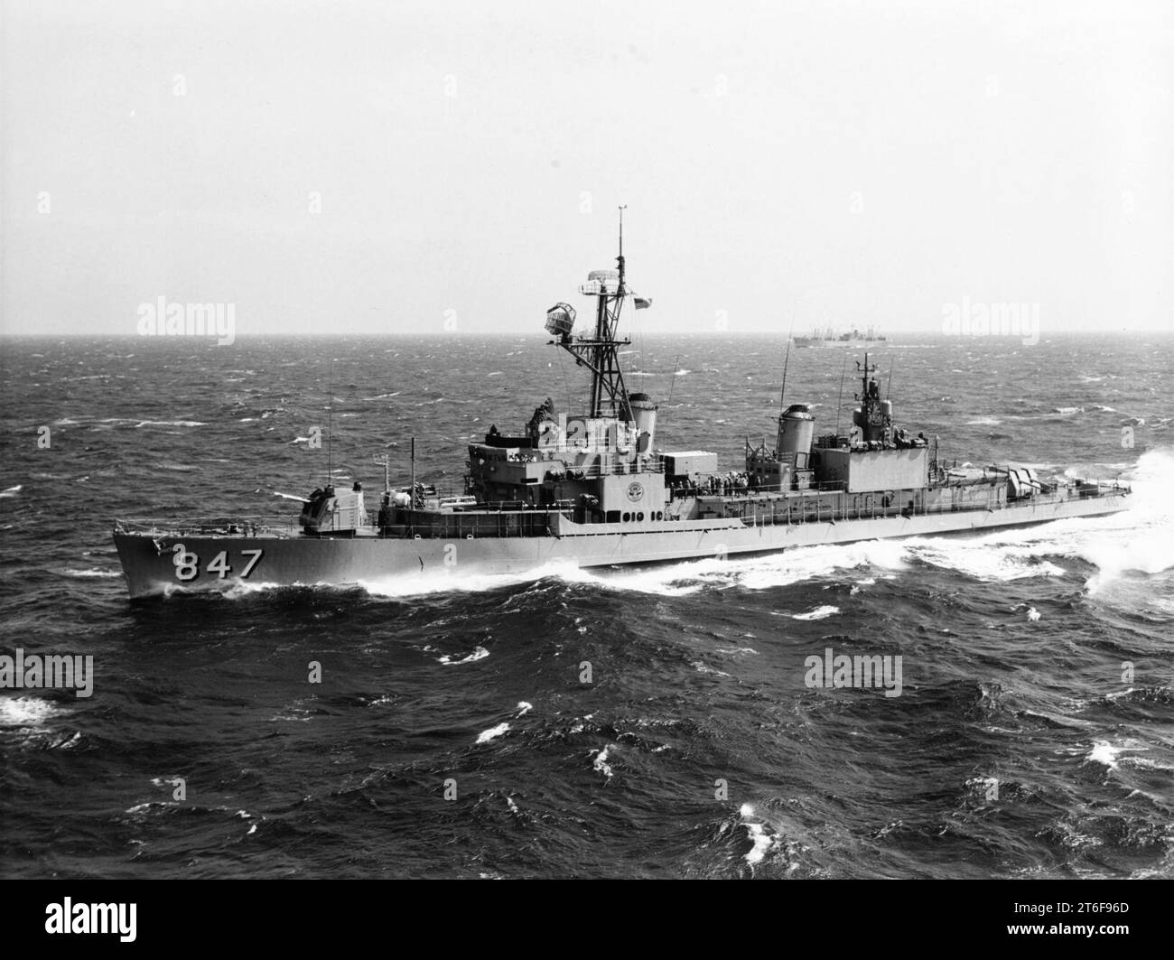 USS Robert L. Wilson (DD-847) underway in the Mediterranean Sea on 12 ...