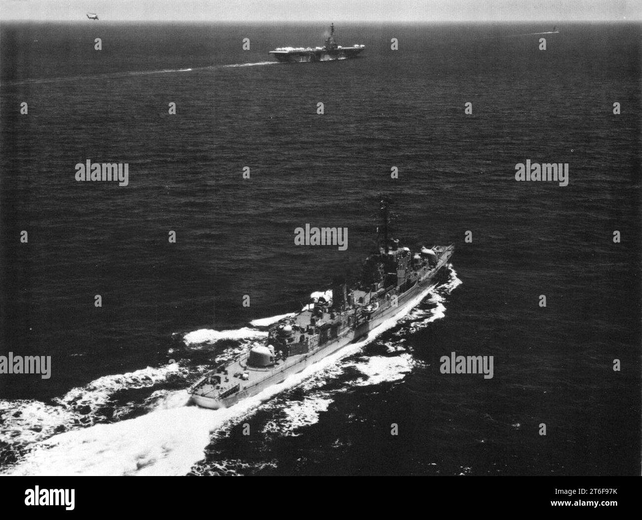 USS Robert A. Owens (DDE-827) and USS Randolph (CVS-15) underway in ...