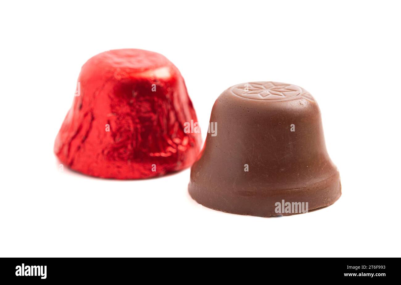 An Unwrapped Bell Shaped Chocolate Candy Isolated on White Background ...