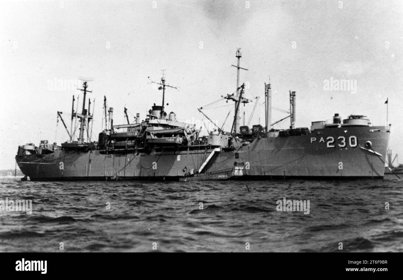 USS Rockwall (APA-230) at anchor on 24 April 1954 Stock Photo - Alamy