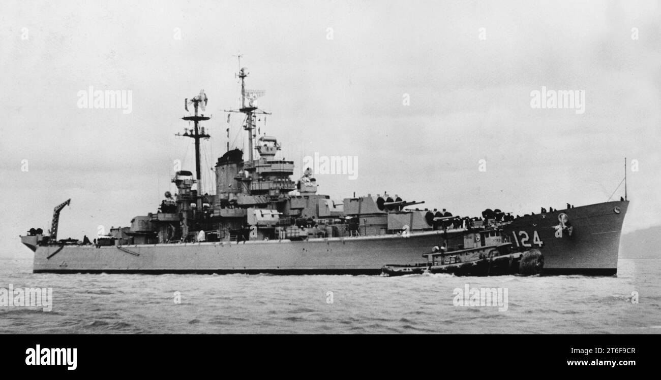 USS Rochester (CA-124) in February 1956 (cropped Stock Photo - Alamy