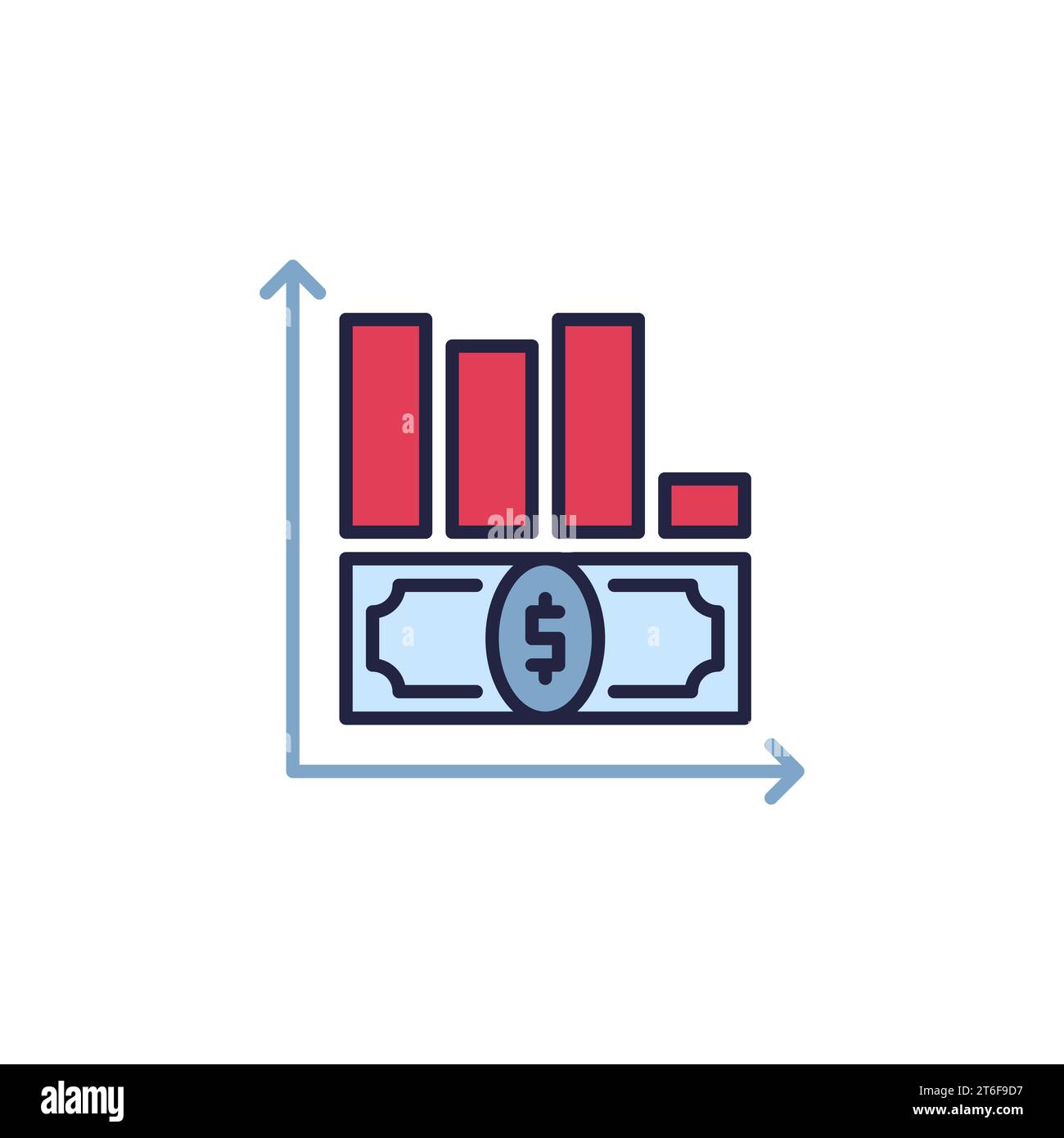 Devaluation Money Graph Vector Currency Value Lowering Concept Colored Icon Or Symbol Stock