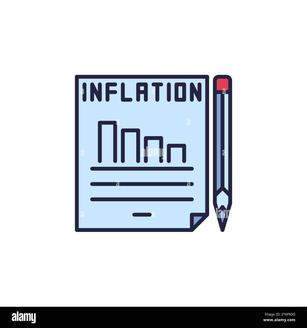 Inflation Document with Pencil vector concept colored icon or design ...