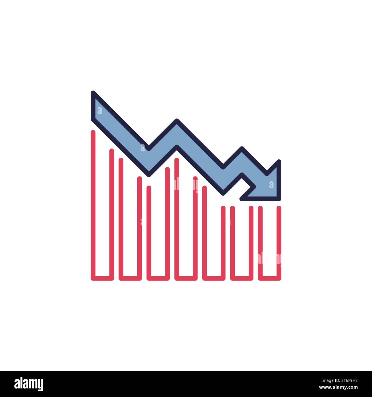 Devaluation Falling Chart Vector Recession Concept Colored Icon Or Sign Stock Vector Image And Art