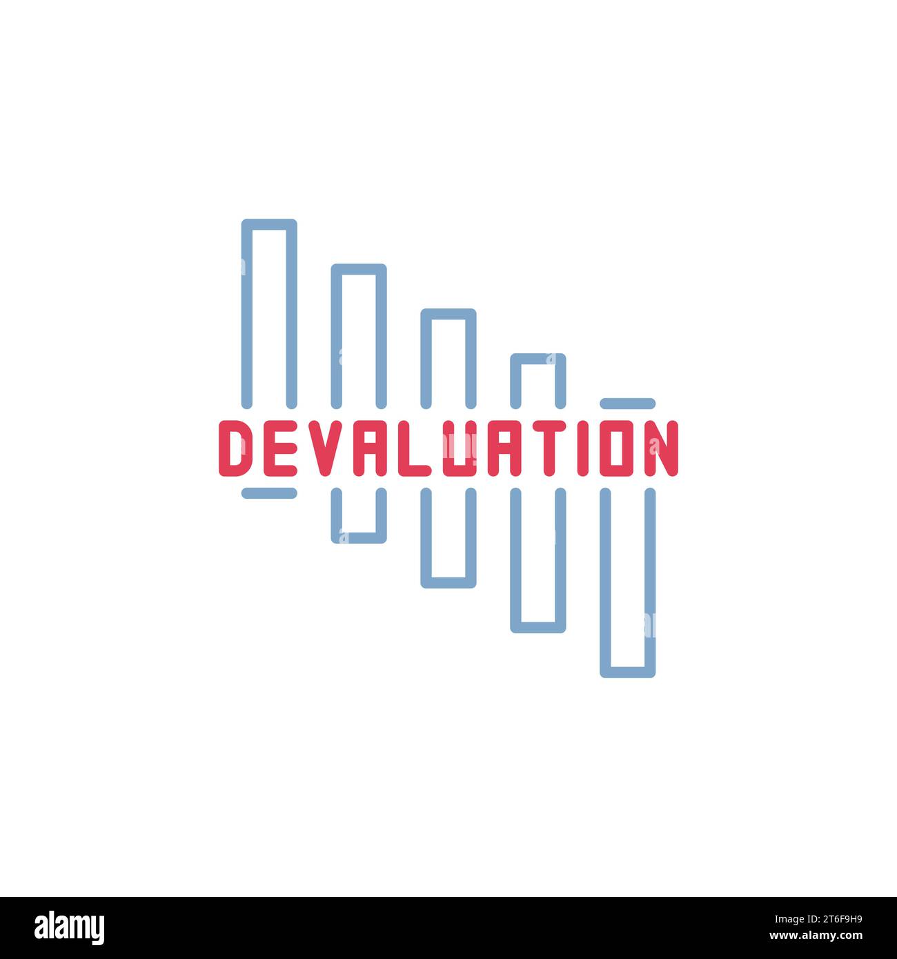 Falling Chart vector Devaluation concept colored icon or logo element ...