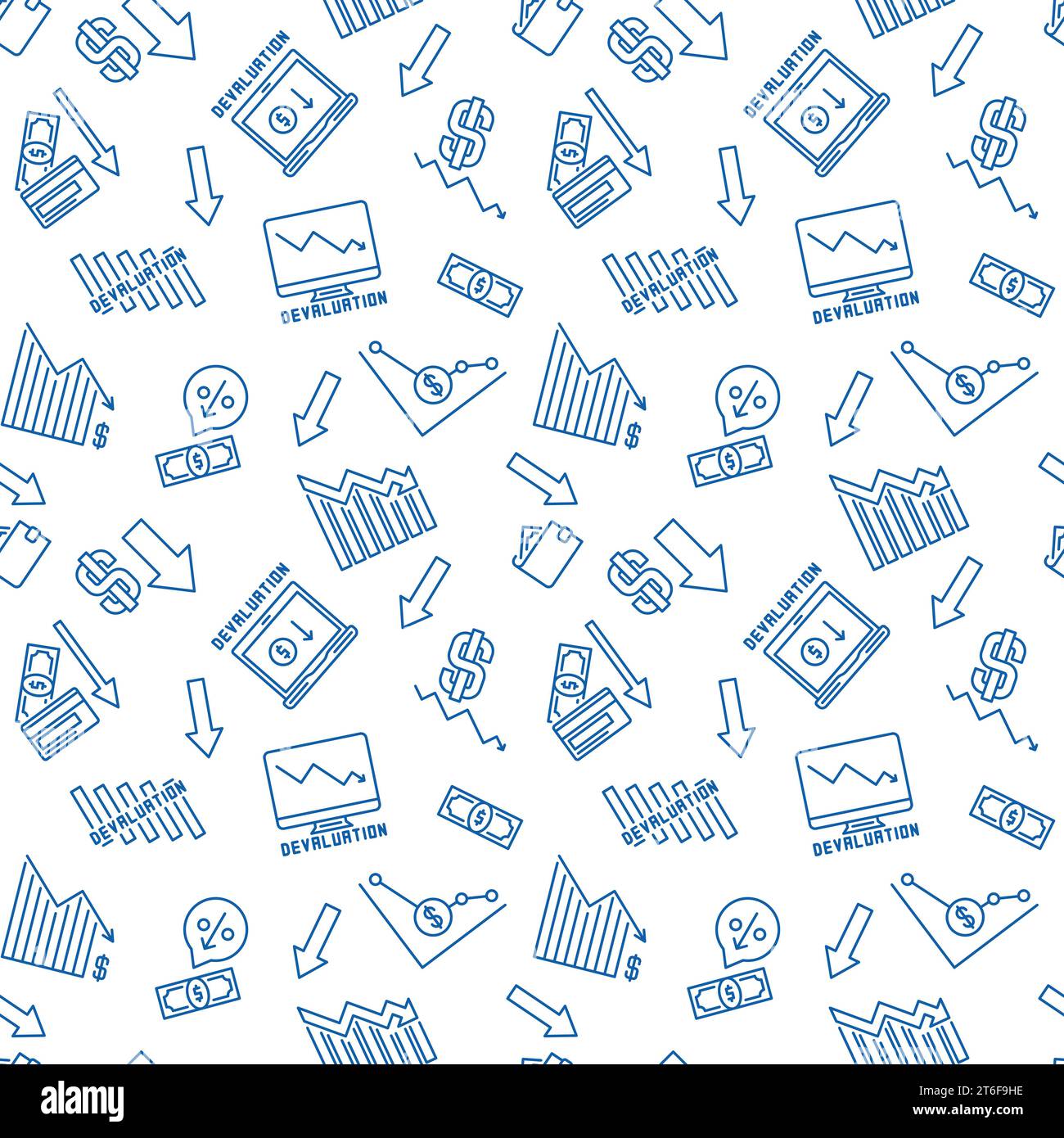 Currency Depreciation vector Devaluation concept simple linear seamless ...