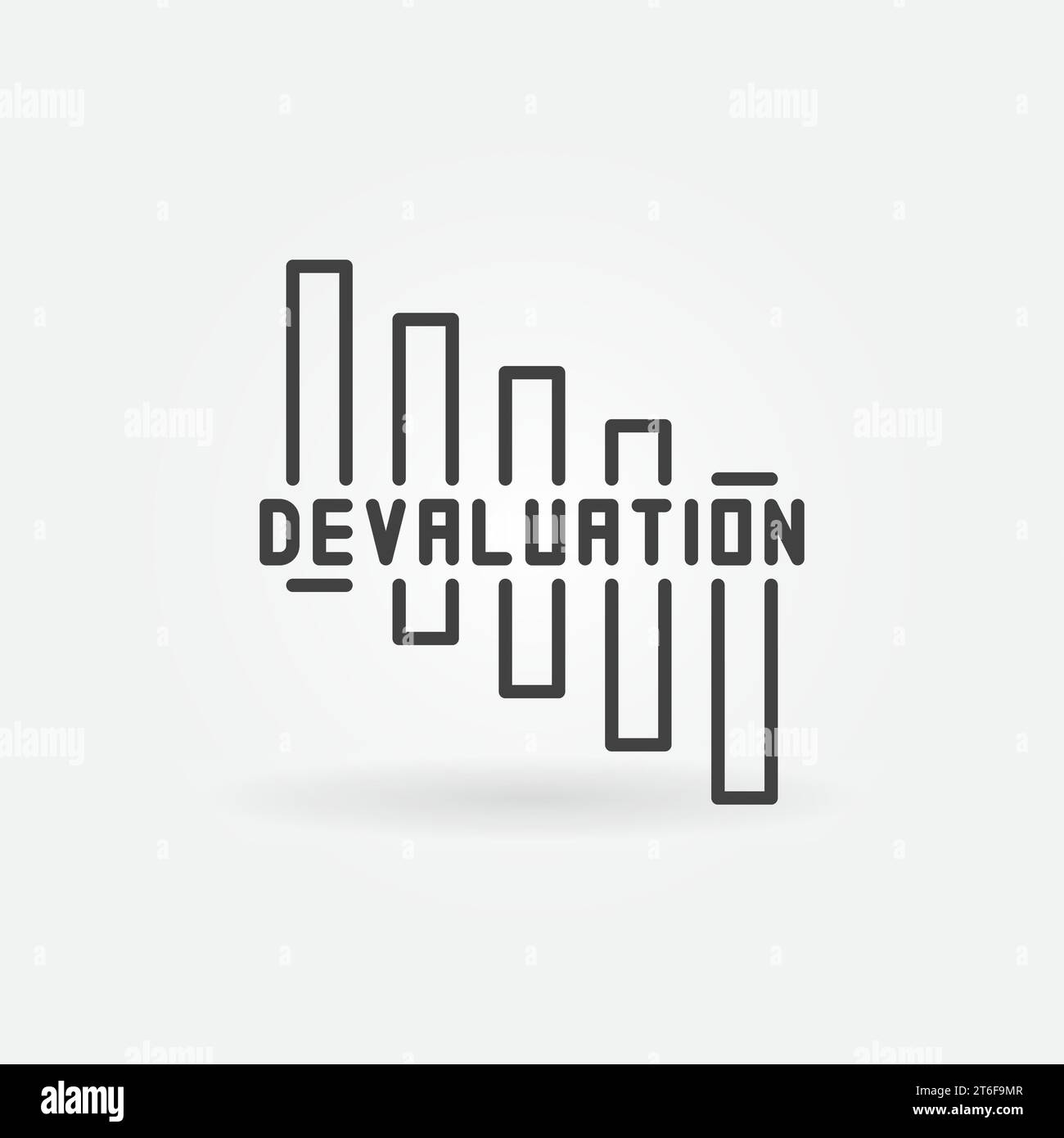 Devaluation Falling Chart vector concept linear icon or symbol Stock ...