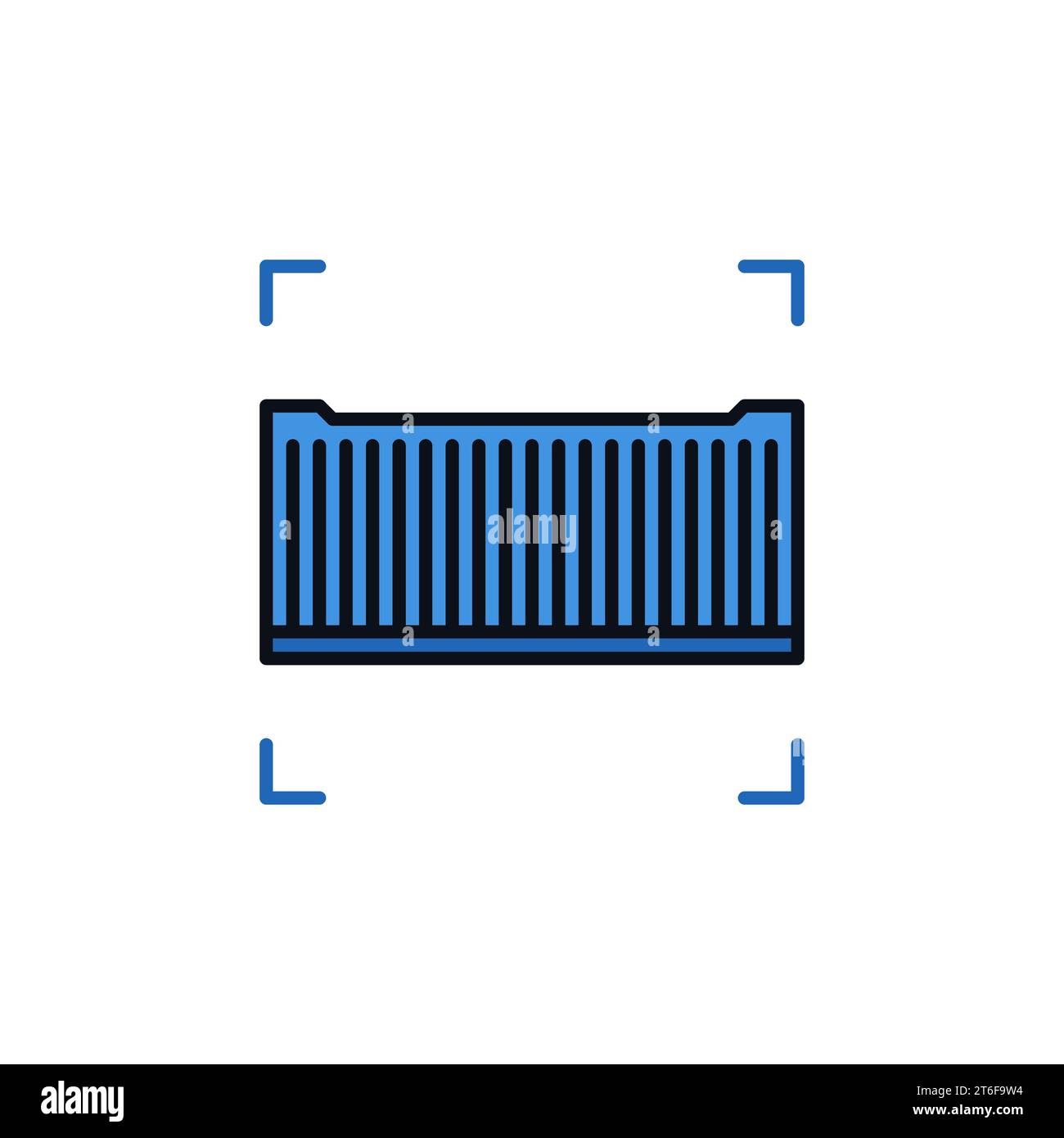 Freight Blue Container vector Transportation concept creative icon or ...