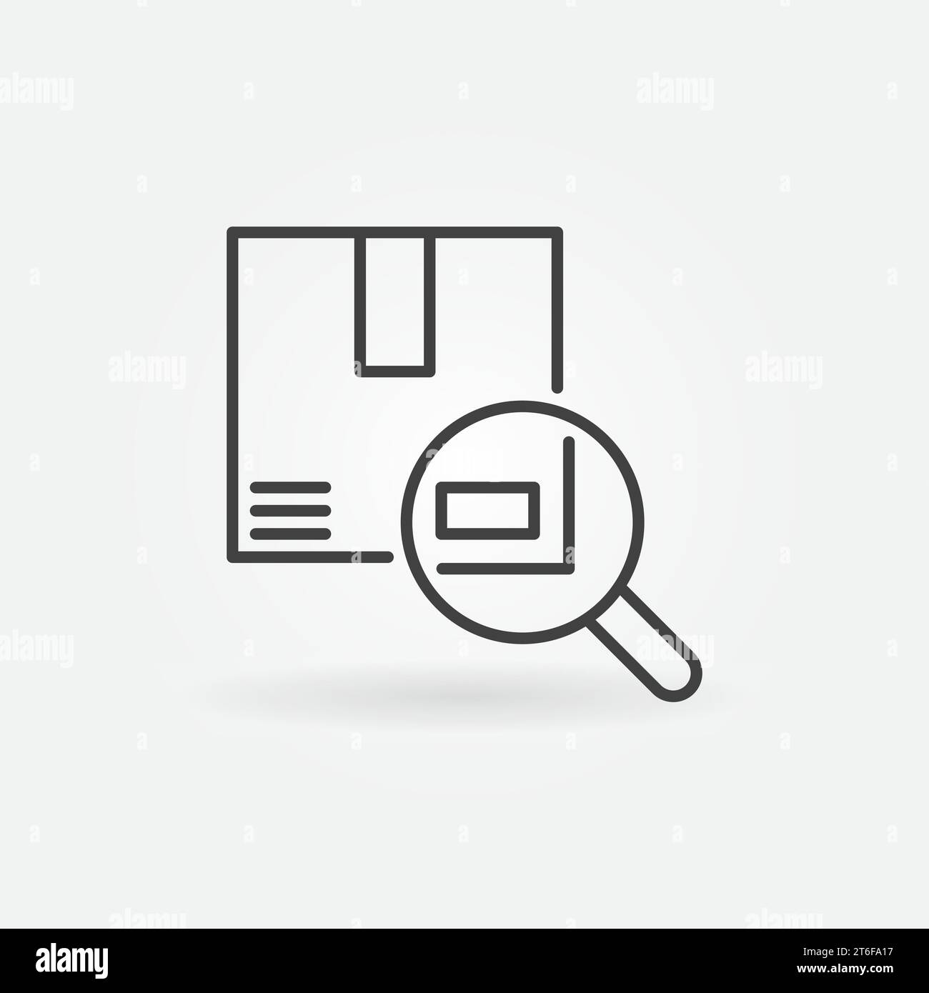Cardboard Box with Magnifying Glass vector concept icon or symbol in ...