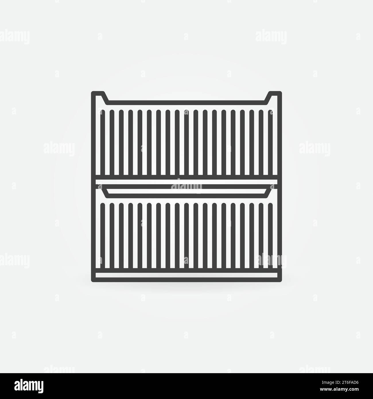 Two Shipping Containers vector Intermodal Cargo concept outline icon or ...
