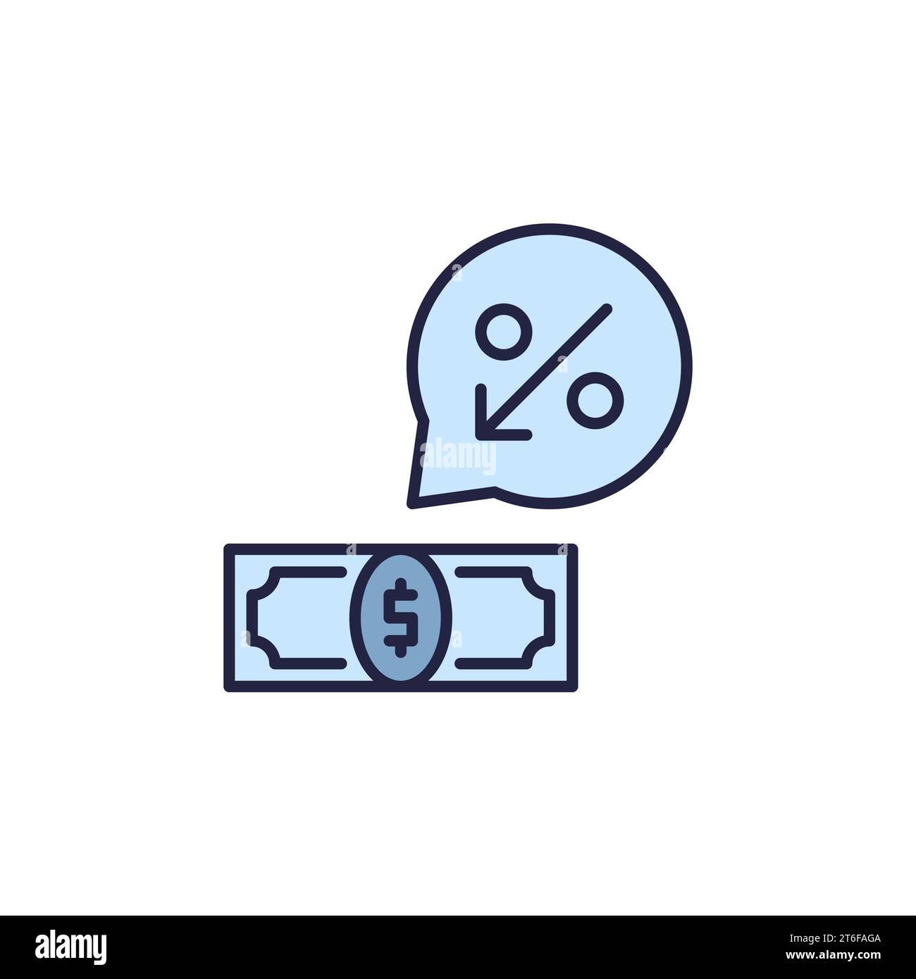 Dollar Money Devaluation vector concept colored icon or design element ...